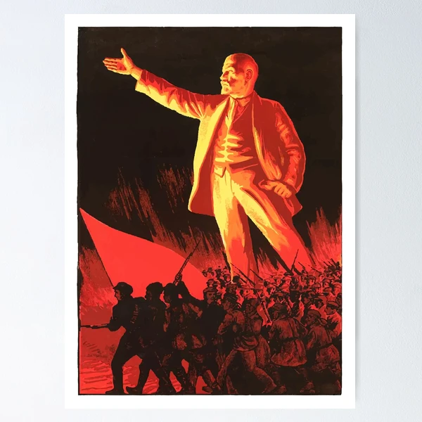 Vladimir Lenin Propaganda In The Soviet Union Poster Vintage