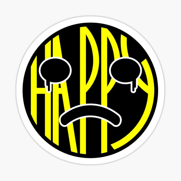 "Happy fake crying yellow tshirt" Sticker for Sale by Reang | Redbubble