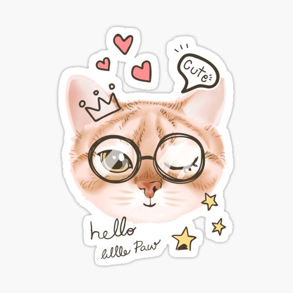 "Cute Cat " Sticker for Sale by AnimalColors | Redbubble