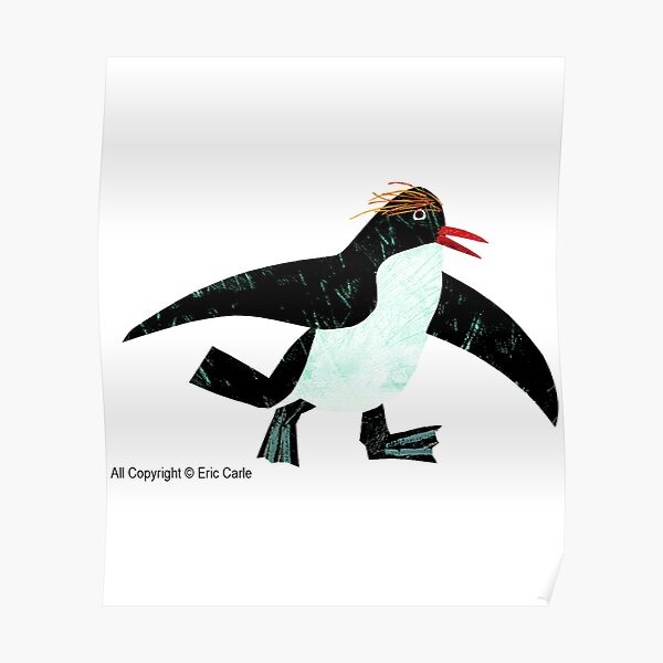 "Penguin Eric Carle Sticker" Poster by Alfredgoolsby | Redbubble