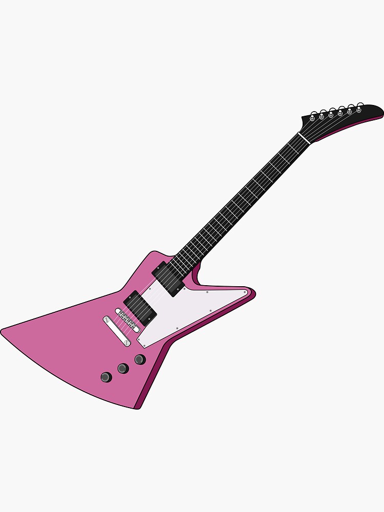 "Pink Explorer Electric Guitar" Sticker by D4MM | Redbubble