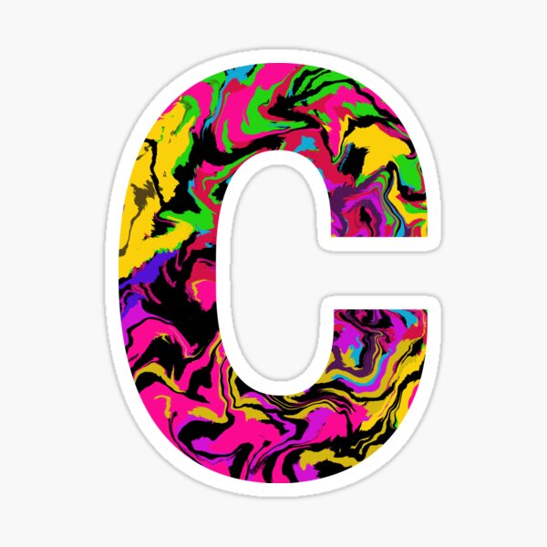 "Letter C Sticker" Sticker by WoollyOrbit2000 | Redbubble