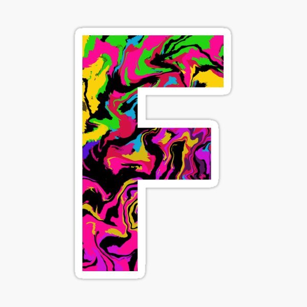 "Letter F Sticker" Sticker by WoollyOrbit2000 | Redbubble