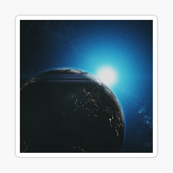 "Epic Earth Rotate Sunlight Glow Starry Galaxy. Earth And Orbit ...