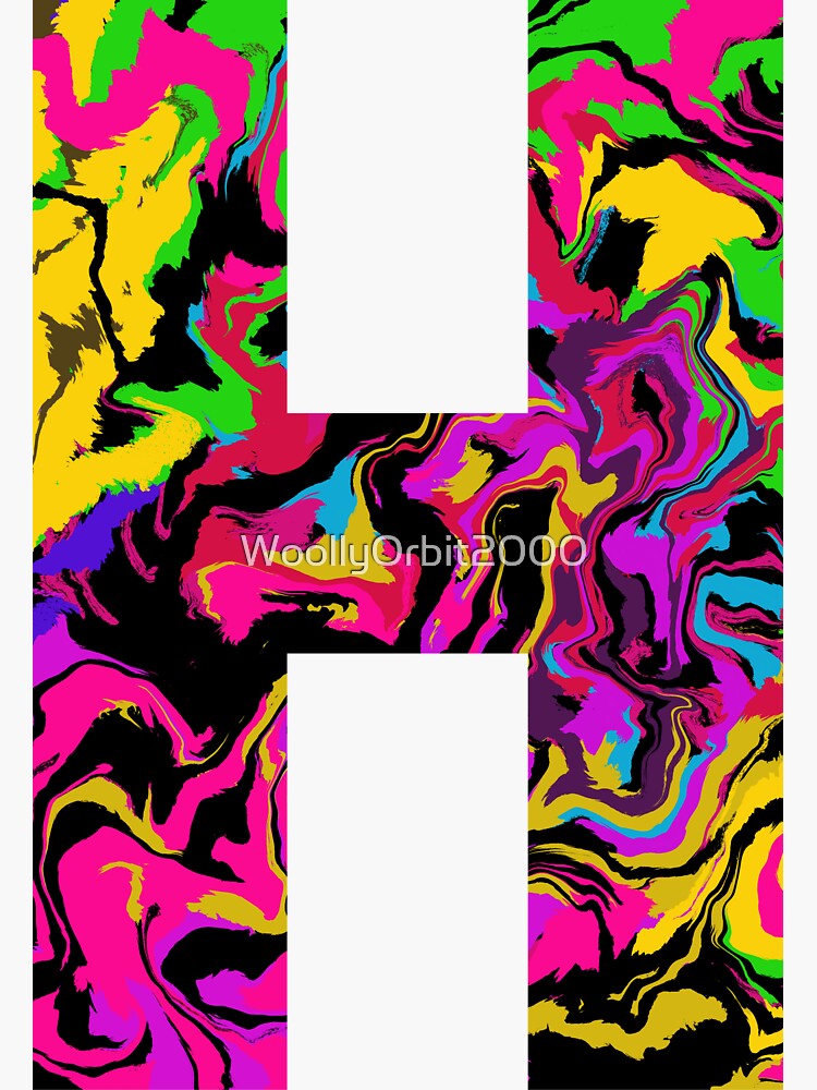 "Letter H Sticker" Sticker by WoollyOrbit2000 | Redbubble