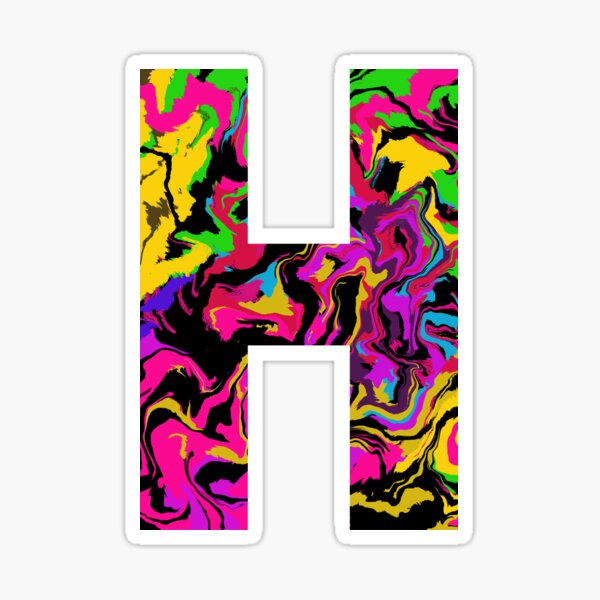 "Letter H Sticker" Sticker by WoollyOrbit2000 | Redbubble