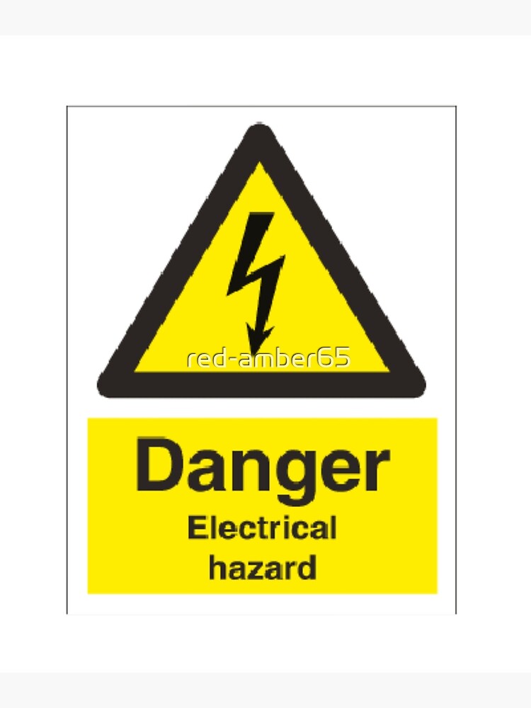 "Retro Yellow Black Danger Electric Warning Sign" Poster for Sale by ...