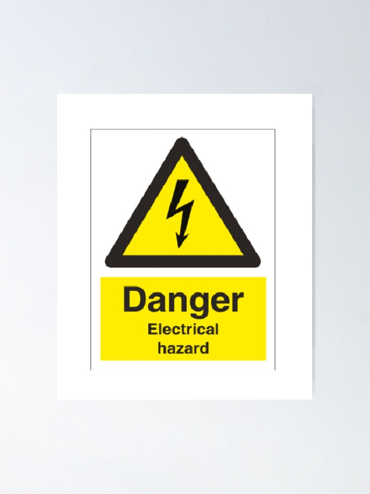 "Retro Yellow Black Danger Electric Warning Sign" Poster for Sale by ...