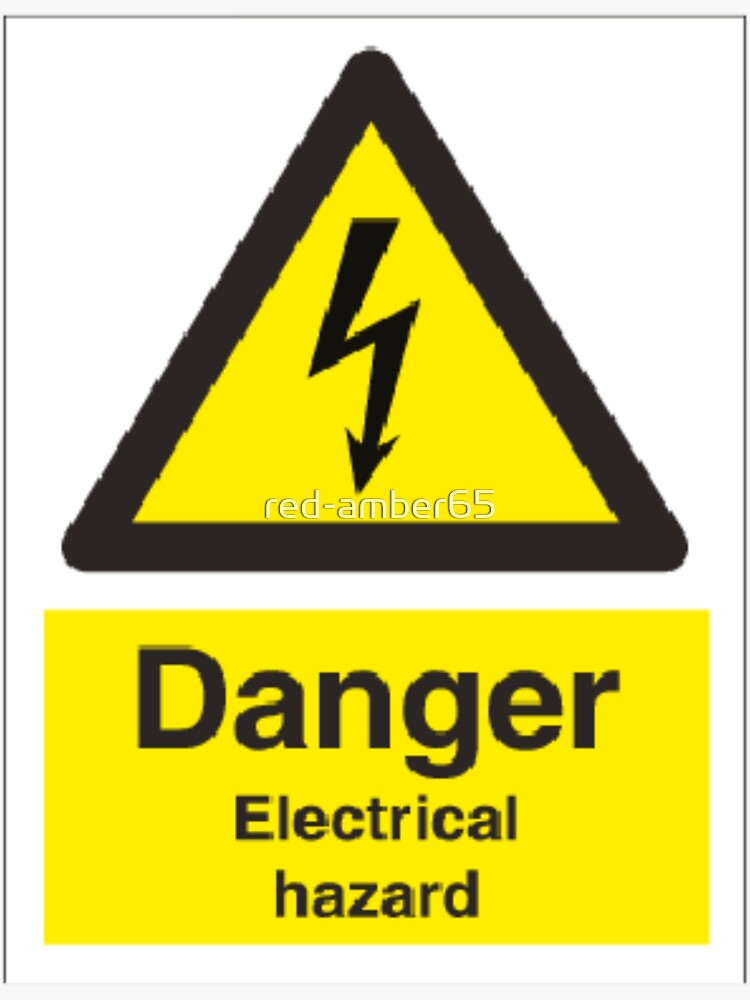 "Retro Yellow Black Danger Electric Warning Sign" Sticker by red ...