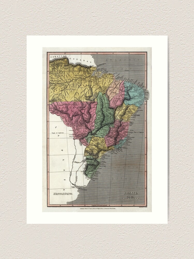 "Map of Brazil - 1822" Art Print for Sale by paulrommer | Redbubble