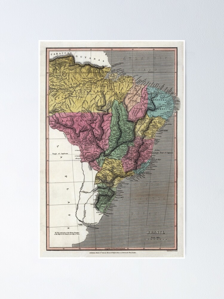 Póster «Mapa de Brasil - 1822» de paulrommer | Redbubble