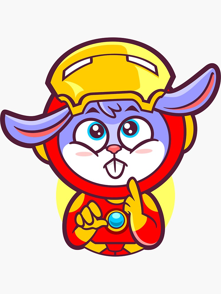 "iron rabbit" Sticker for Sale by Noahcartoon | Redbubble