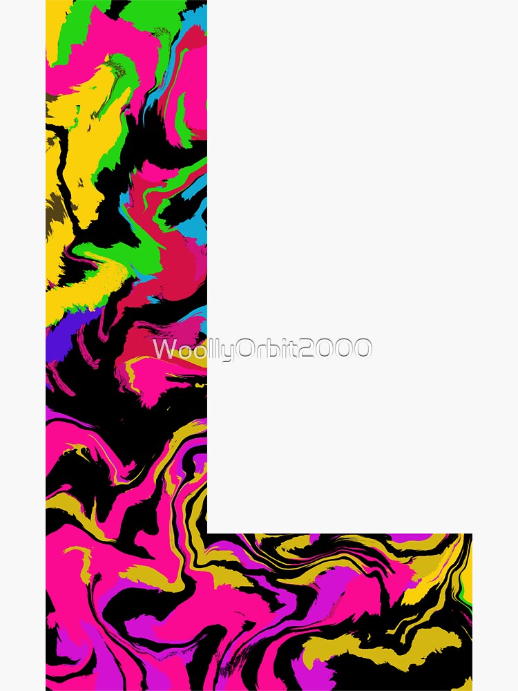 "Letter L Sticker" Sticker for Sale by WoollyOrbit2000 | Redbubble