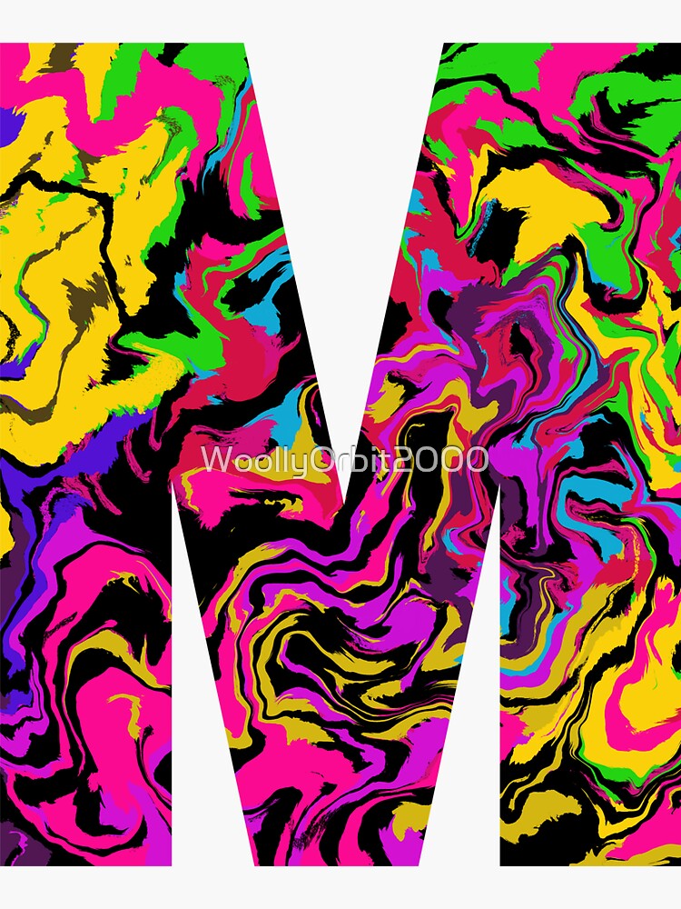 "Letter M Sticker" Sticker for Sale by WoollyOrbit2000 | Redbubble