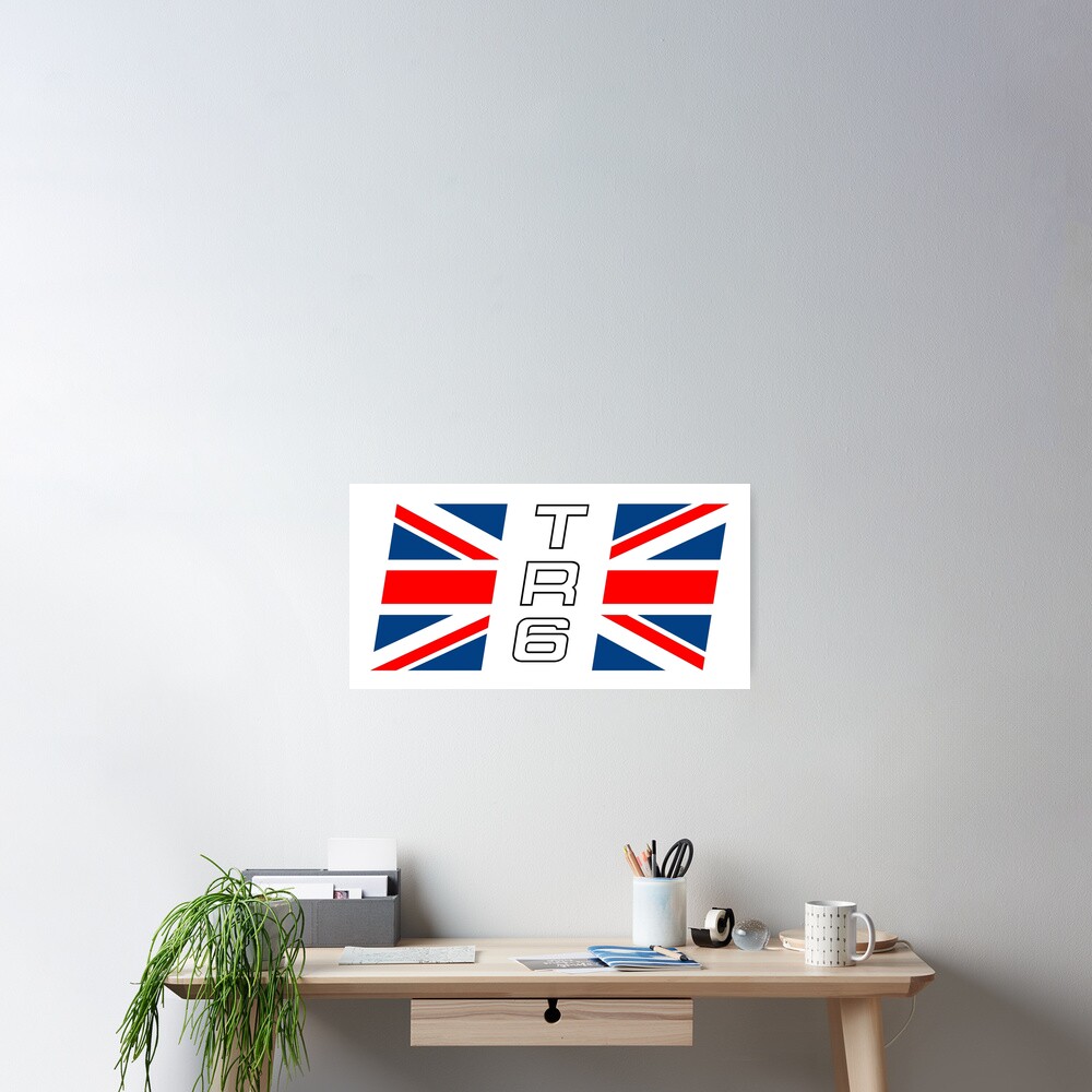 "Triumph TR6 Rear Wing Decal with Union Jack" Poster for Sale by ...