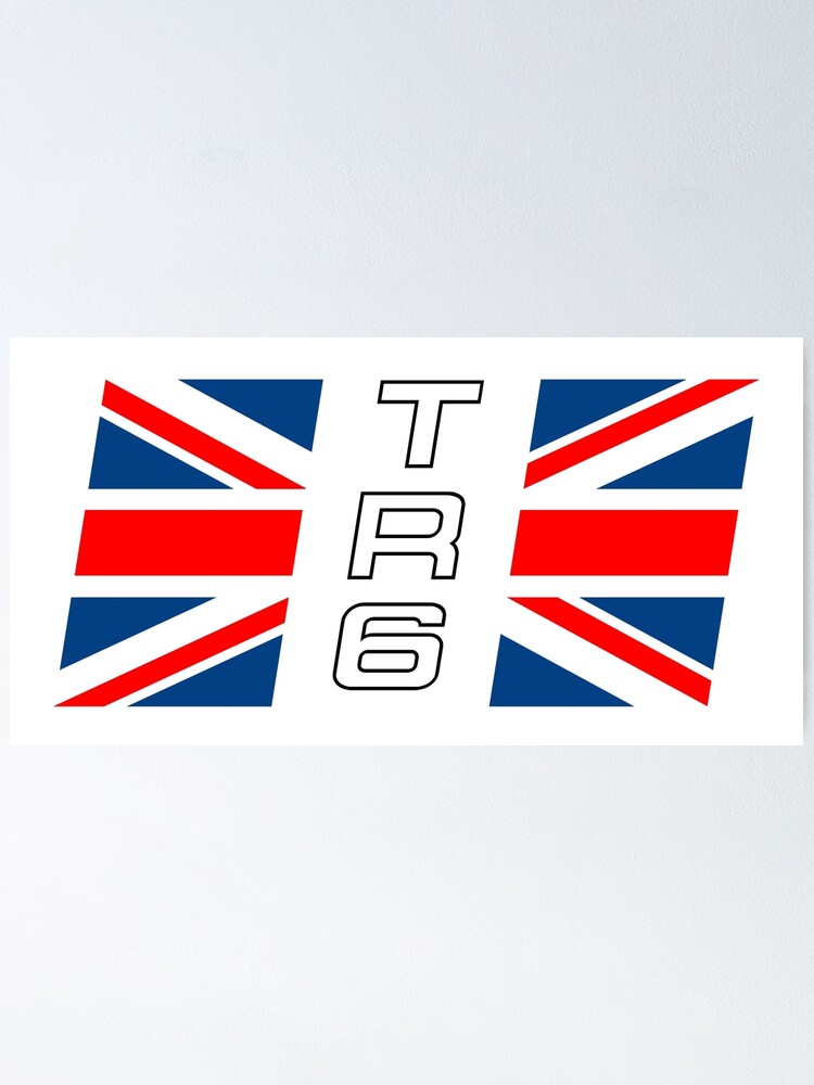 "Triumph TR6 Rear Wing Decal with Union Jack" Poster for Sale by ...