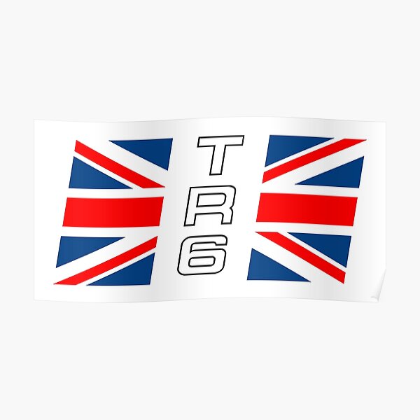 "Triumph TR6 Rear Wing Decal with Union Jack" Poster for Sale by ...