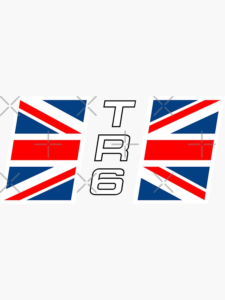 "Triumph TR6 Rear Wing Decal with Union Jack" Sticker for Sale by ...