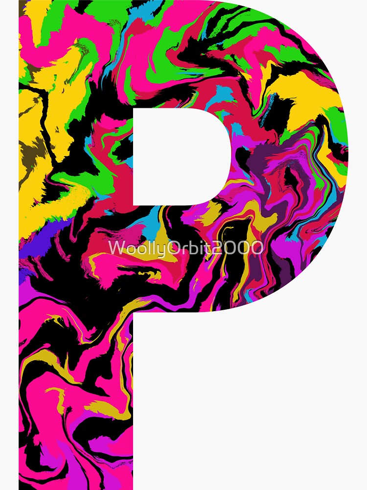 "Letter P Sticker" Sticker by WoollyOrbit2000 | Redbubble