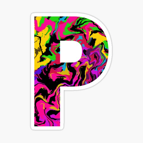 "Letter P Sticker" Sticker by WoollyOrbit2000 | Redbubble