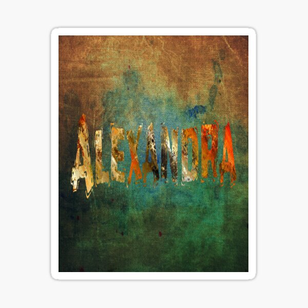 "Alexandra name design grunge gold letters on green and beige canvas ...