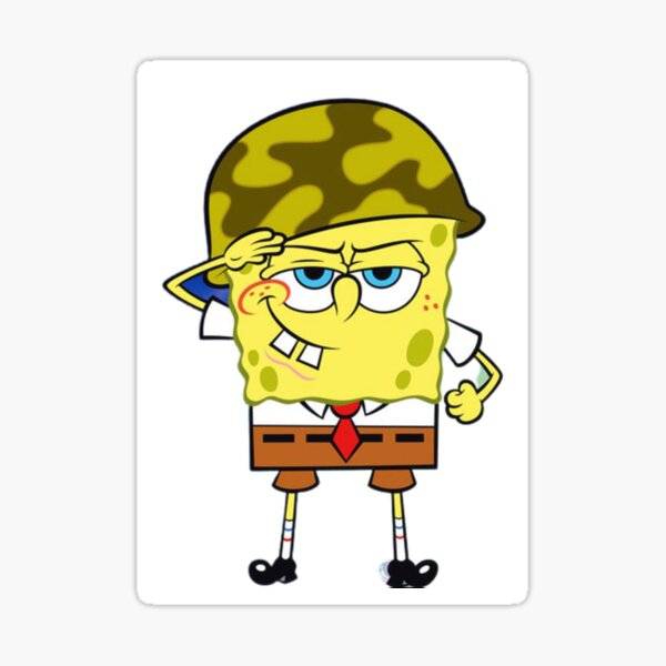 "Funny and brave soldier Spongebob" Sticker by soloviov140 | Redbubble