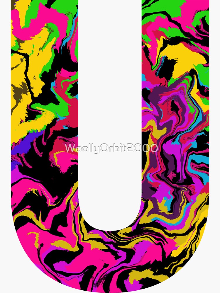 "Letter U Sticker" Sticker by WoollyOrbit2000 | Redbubble