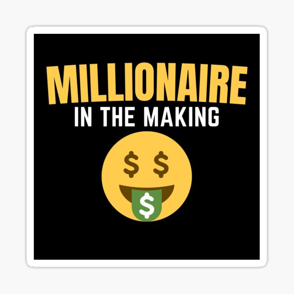 "Millionaire in the making dollar sign emoji" Sticker for Sale by ...