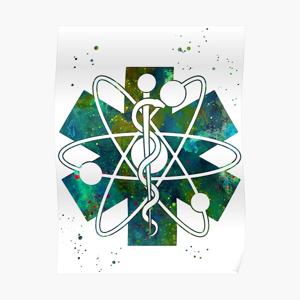 "Radiology Nuclear Medicine Symbol Star of Life and Atom " Poster for ...
