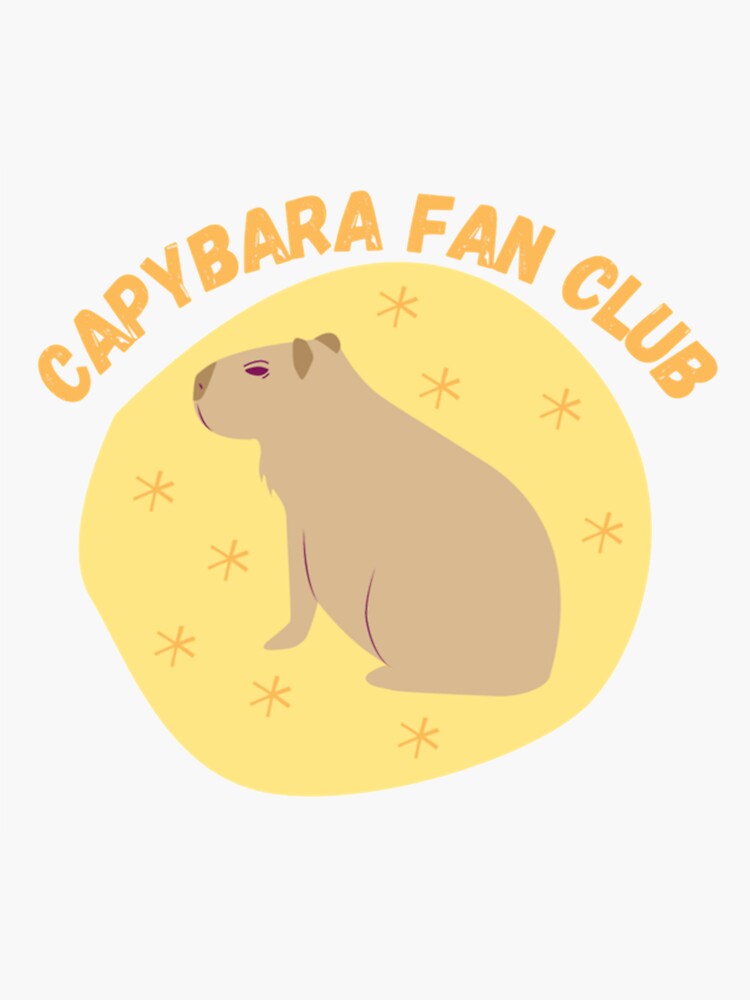"Capybara Fan Club " Sticker for Sale by HBWildlife | Redbubble