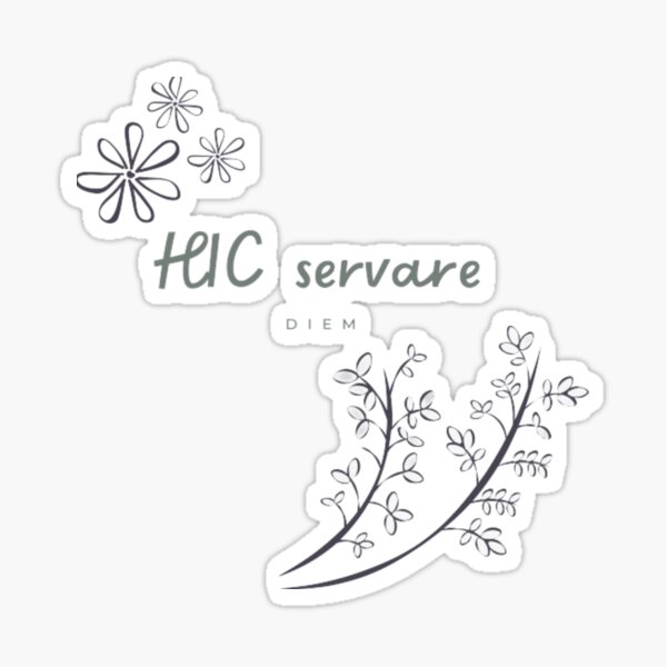 "HIC SERVARE DIEM " Sticker for Sale by pixxahome | Redbubble