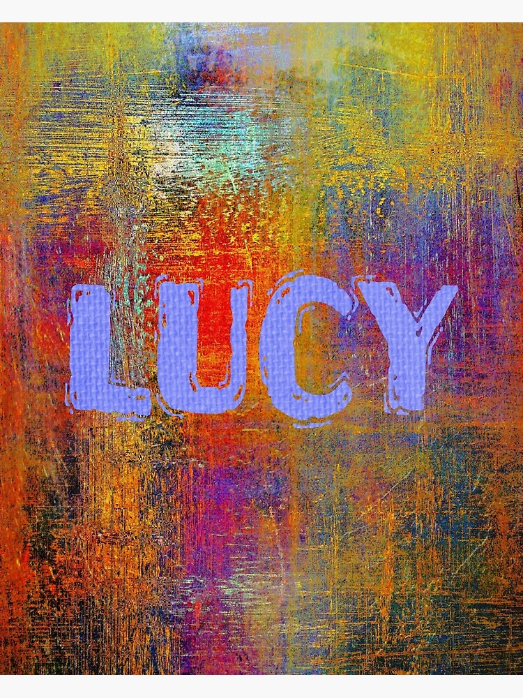 Póster «Lucy nombre diseño letras azules sobre fondo de colores ...