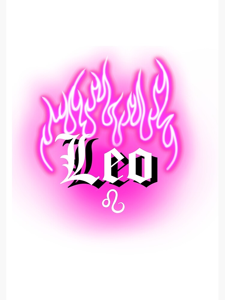 "Pink Leo star-sign fire sign flames" Poster by TheBubbleBlower | Redbubble