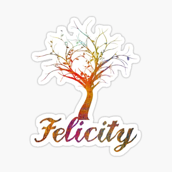 "Felicity name design gold letters and tree on black background ...