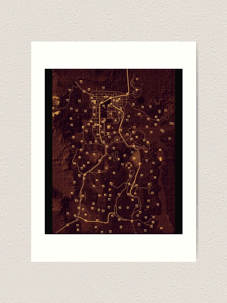 "Fallout New Vegas Map " Art Print for Sale by FEIndustriesTs | Redbubble