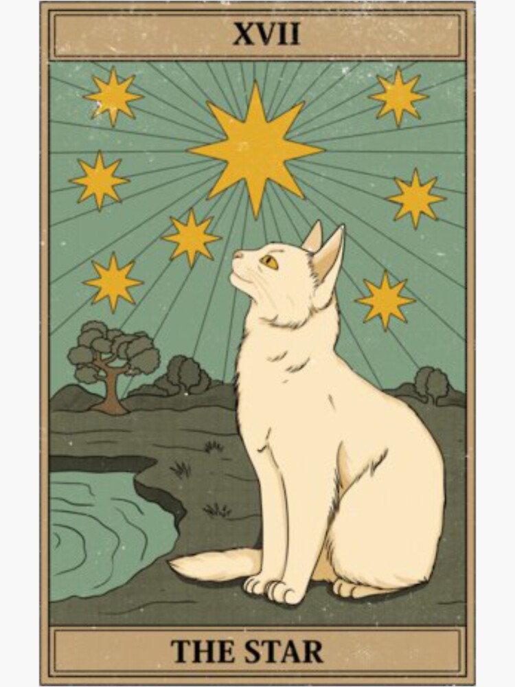 "The Star Cat tarot card sticker" Sticker by LexStickerShop | Redbubble