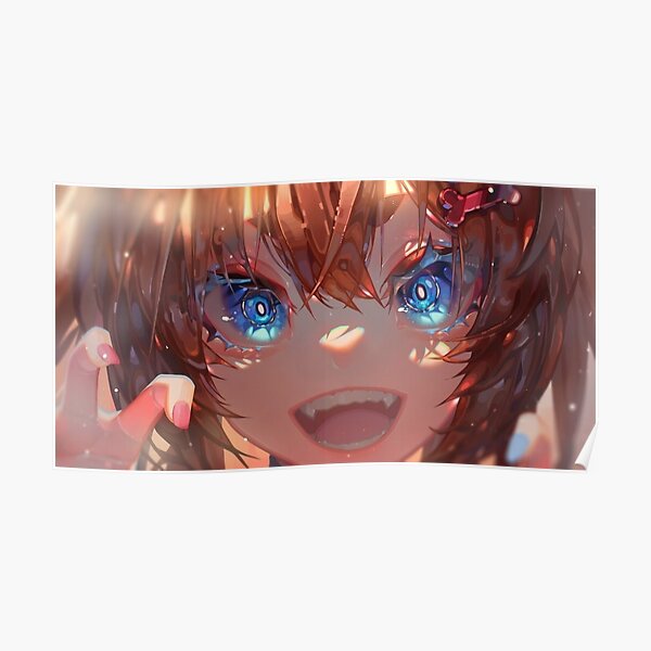 "Blue Fire Eyes || Anime Girl" Poster for Sale by AszaAri | Redbubble