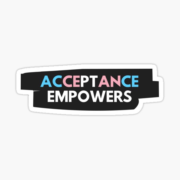 "Acceptance Empowers Flag" Sticker for Sale by SimplyOneLiners | Redbubble