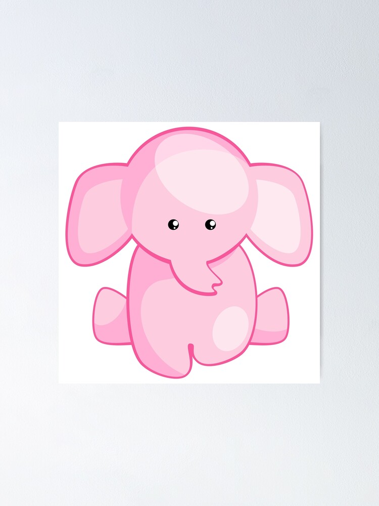 Póster «Lindo elefante bebé rosa» de TaLexx | Redbubble