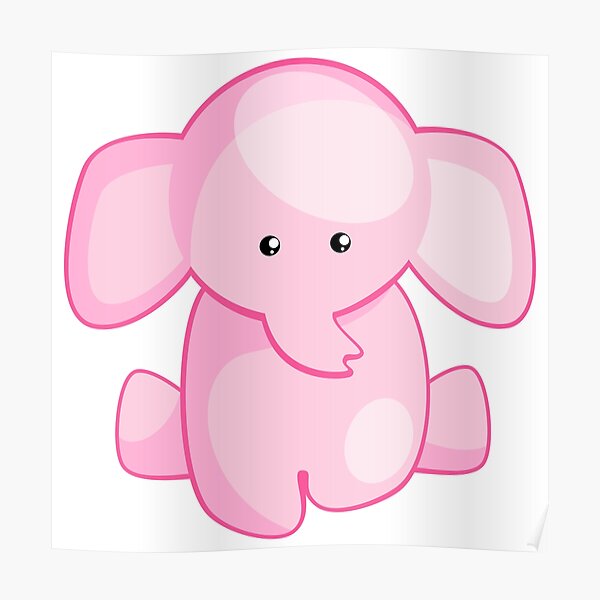 Póster «Lindo elefante bebé rosa» de TaLexx | Redbubble