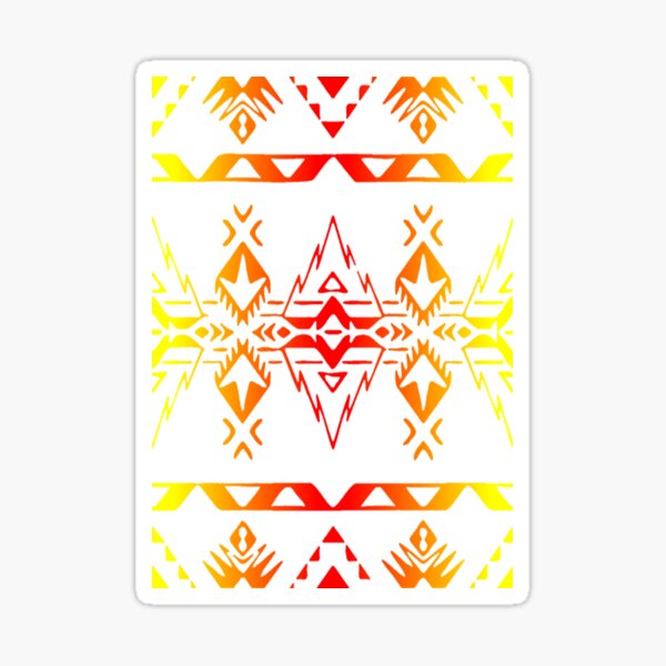 "White / Fire Color Native Geo Print V4" Sticker by JMWCD | Redbubble