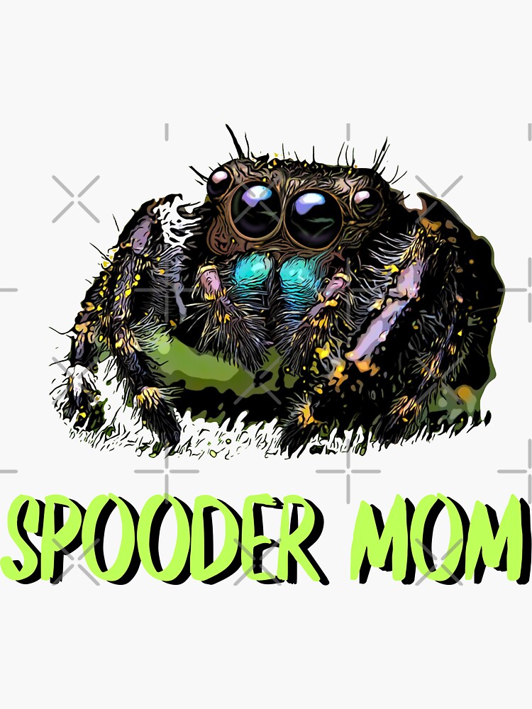 "Spooder Mom Cute Jumping Spider" Sticker for Sale by Zurickdesigns ...