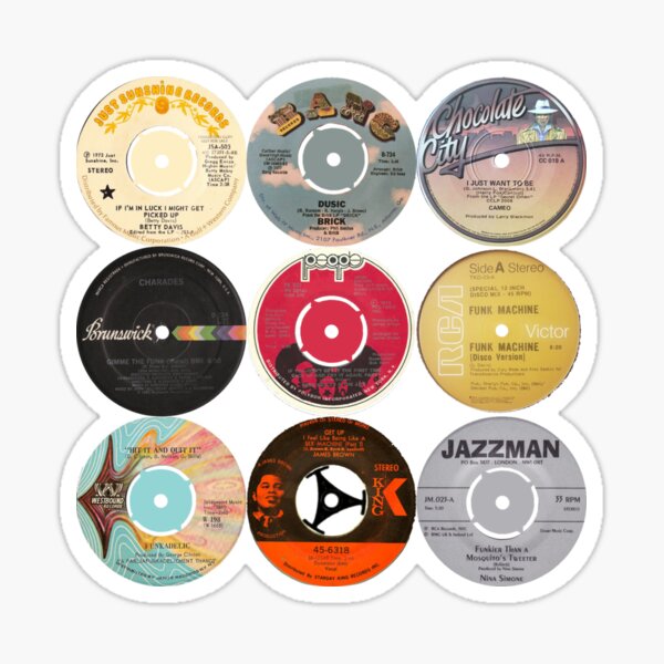 "Classic Funk vinyl record labels" Sticker for Sale by FffGggHhh300 ...