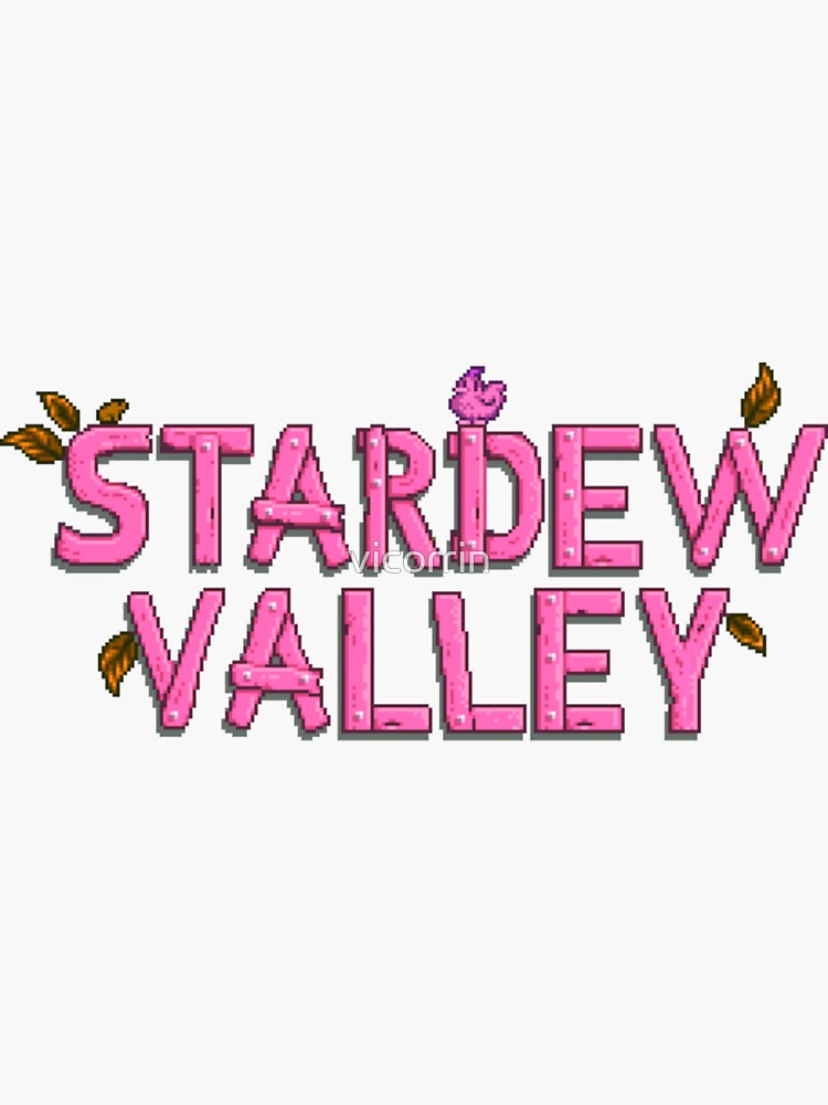 "Stardew Valley Pink Logo" Sticker for Sale by vicorrin | Redbubble