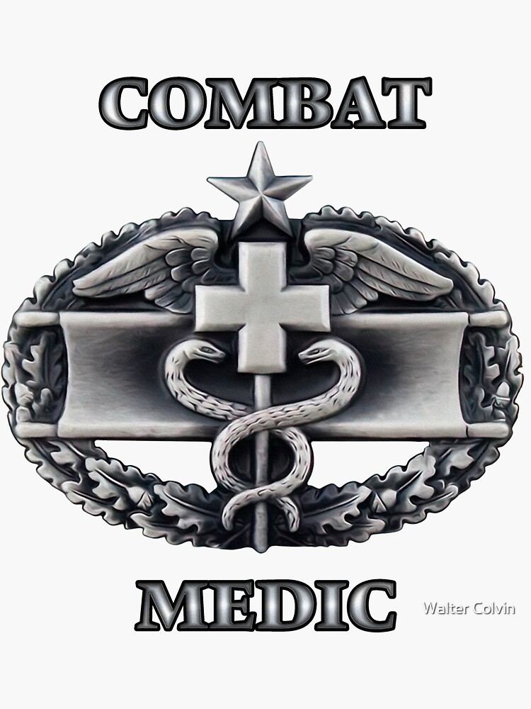 "Combat Medic Badge 2nd Award" Sticker by Skyviper | Redbubble