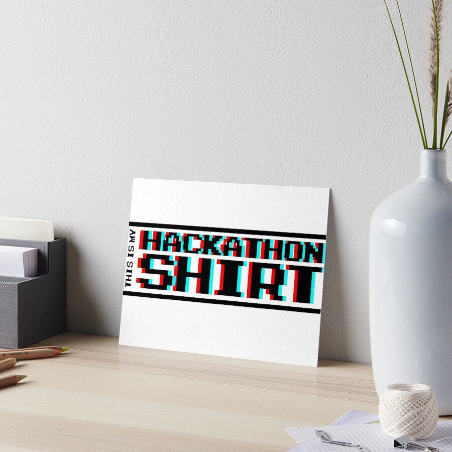 "Hackathon shirt, block (8-bit 3D)" Art Board Print for Sale by ...