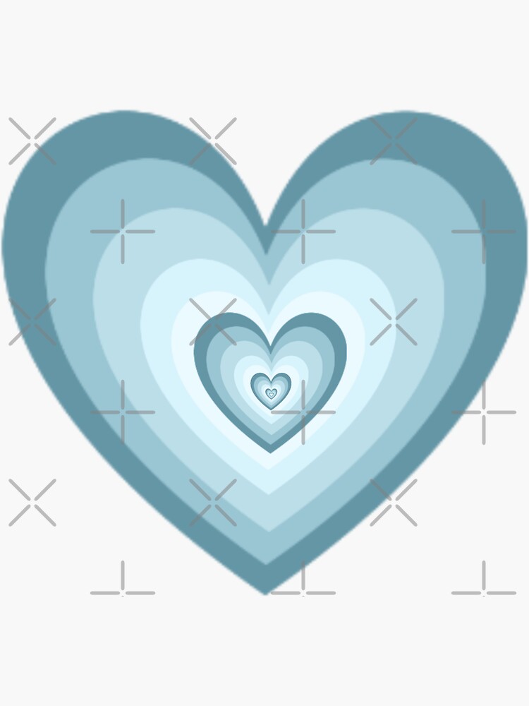 "Blue hearts!" Sticker for Sale by audrinasart | Redbubble