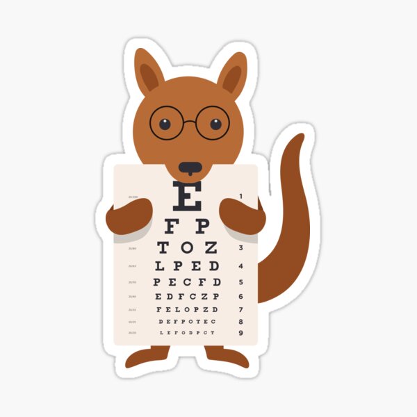 "Kangaroo eye chart" Sticker for Sale by Uhhnad | Redbubble