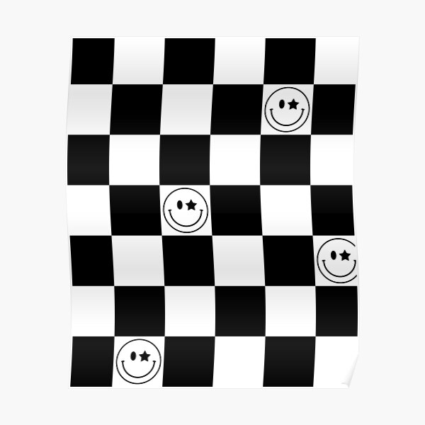 "Checker Pattern Black and White Preppy Aesthetic" Poster for Sale by ...