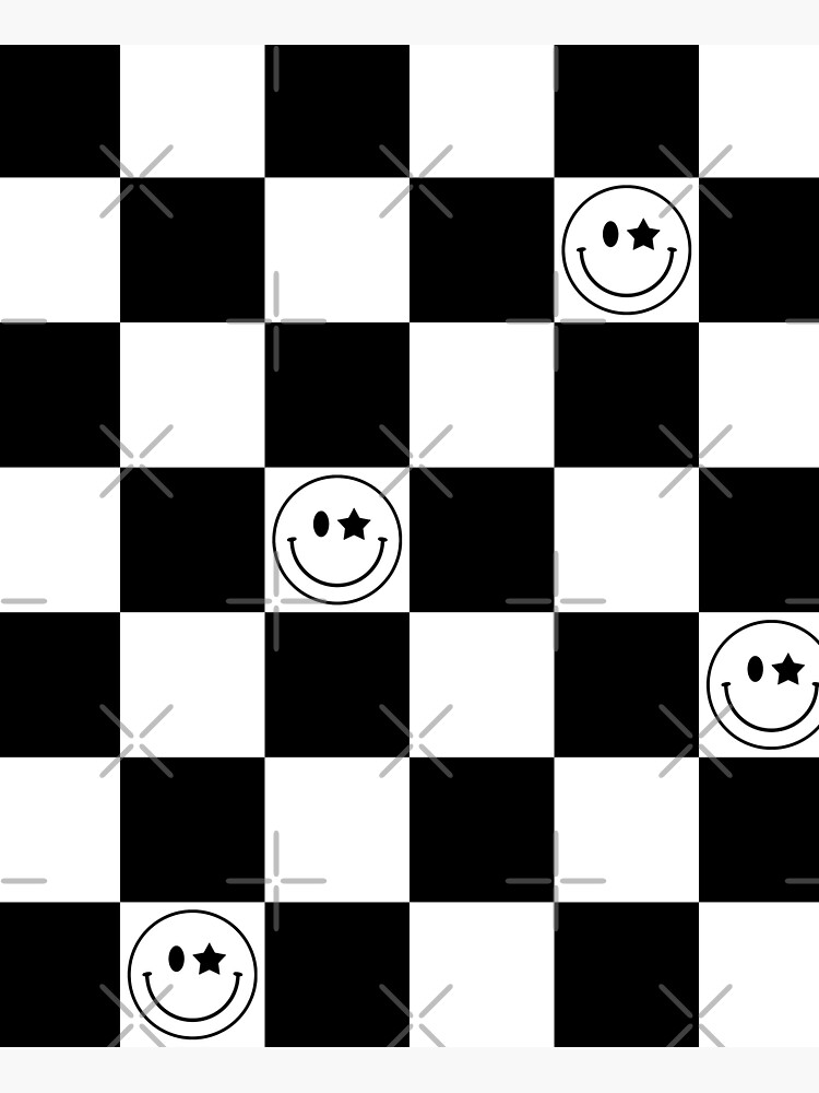 "Checker Pattern Black and White Preppy Aesthetic" Sticker for Sale by ...